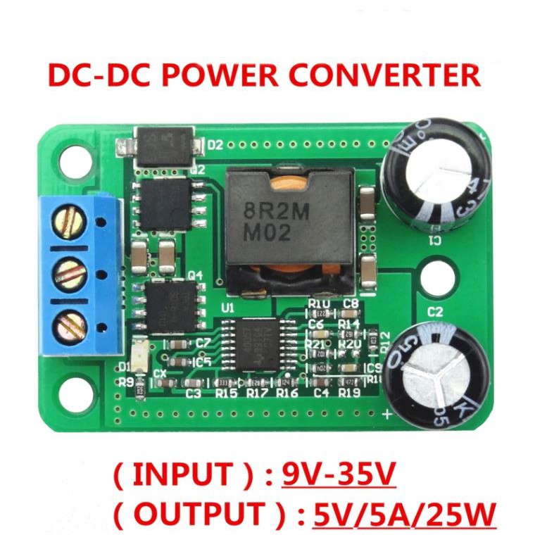 Jual 5V 5A dari 12-24V DC Stepdown Buck Converter Power Supply 5V 5 ...