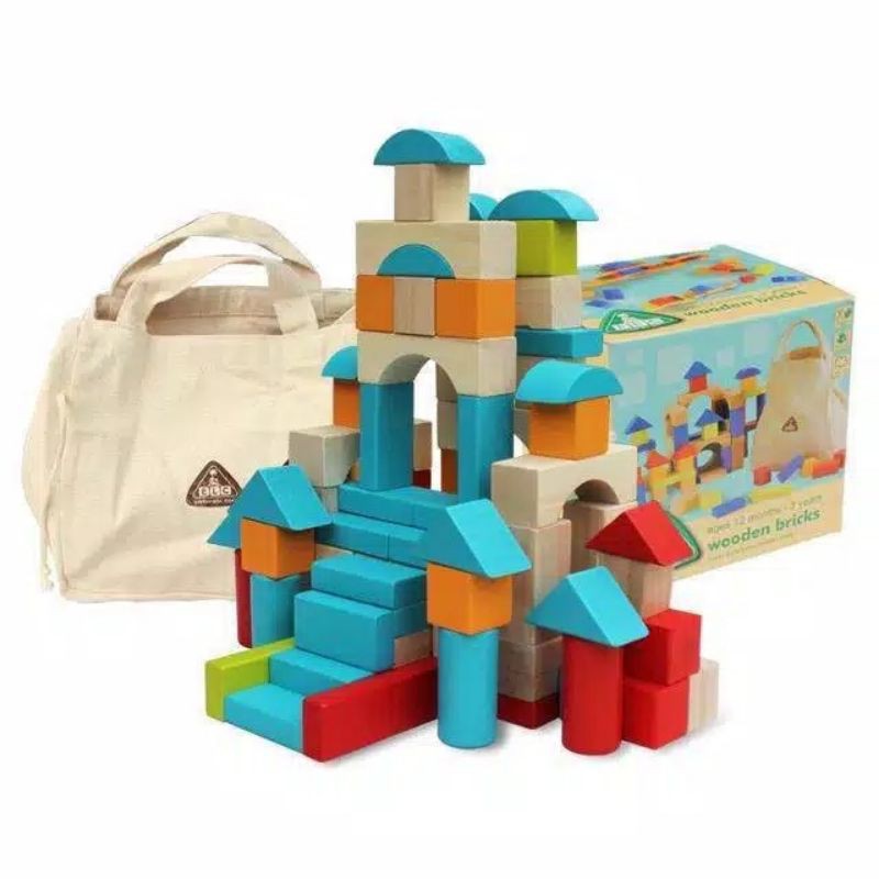 Jual ELC Wooden Block Blue/ Balok Kayu ELC Biru/ ELC balok / Balok ELC ...