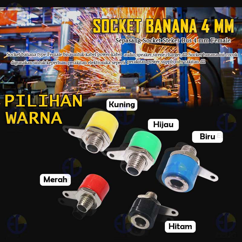 Jual EELIC JBM-4MM Jack banana Socket female Socket banana steker bus 4 ...
