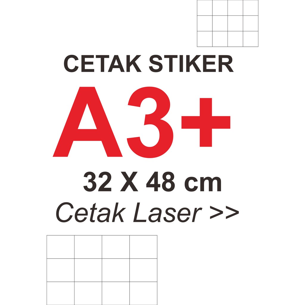 Jual Cetak Stiker Ukuran A3+ Cetak Laser | Shopee Indonesia