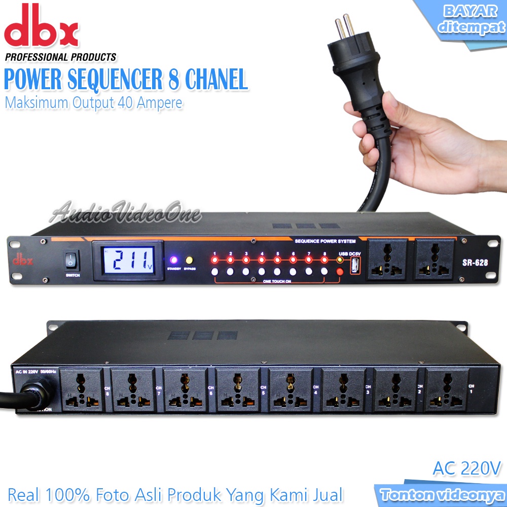 Jual Power Sequence Controller DBX SR-628 8 Chanel Sequencer dbx SR628 Kapasitas 40 Ampere ...