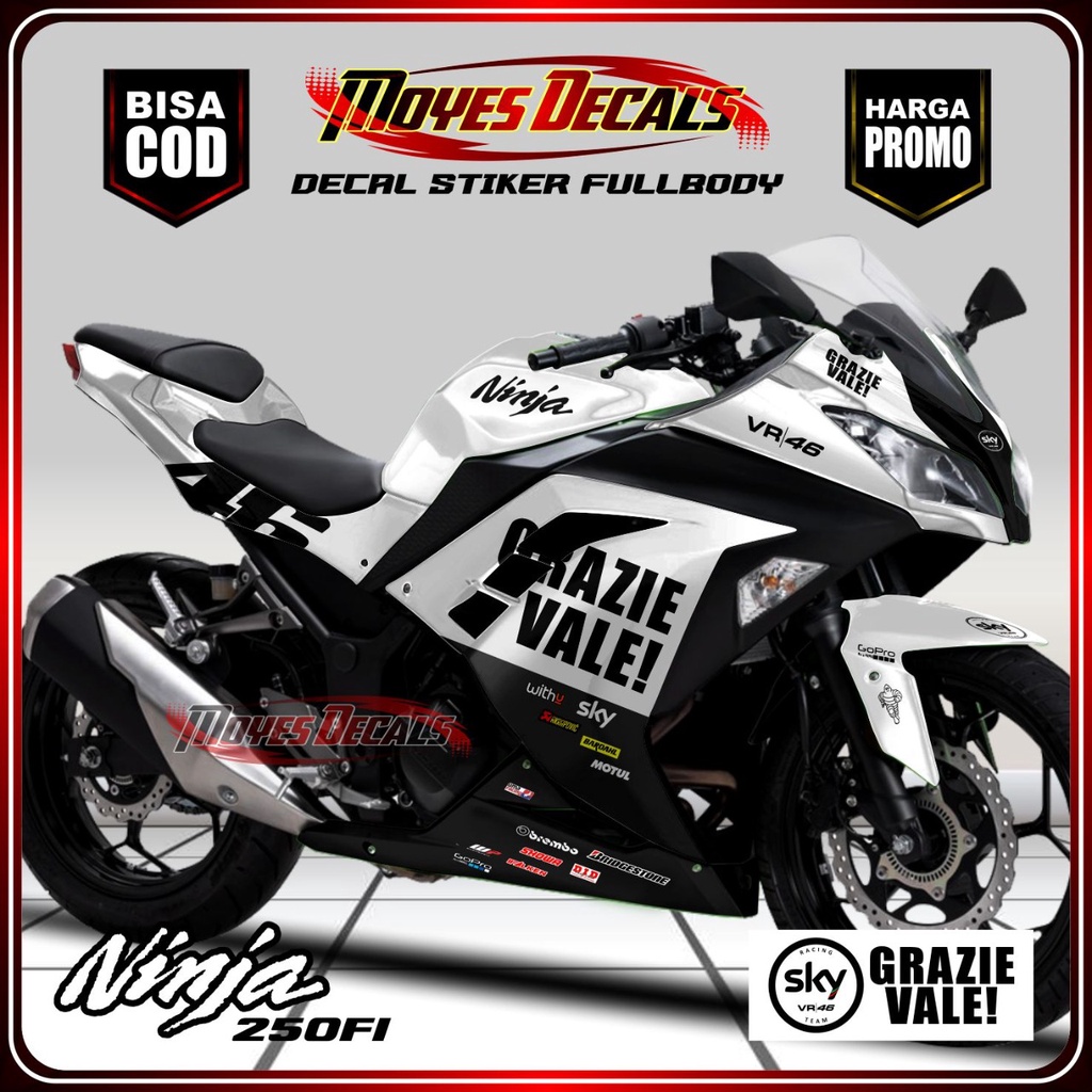 Jual Stiker Decal - Dekal Sticker Ninja 250 fi Fullbody 9 warna ...