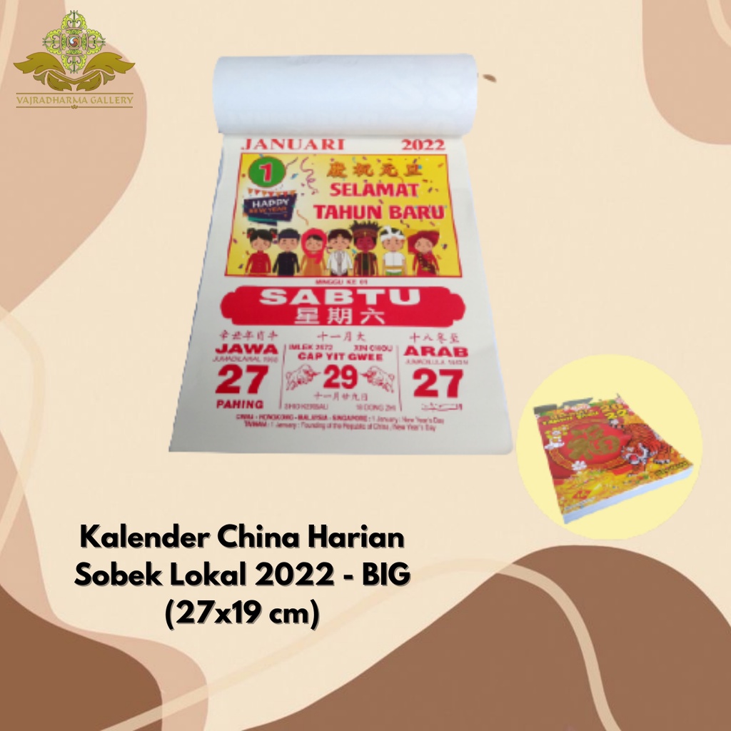 Jual Kalender China Harian Sobek Lokal 2022 | Shopee Indonesia