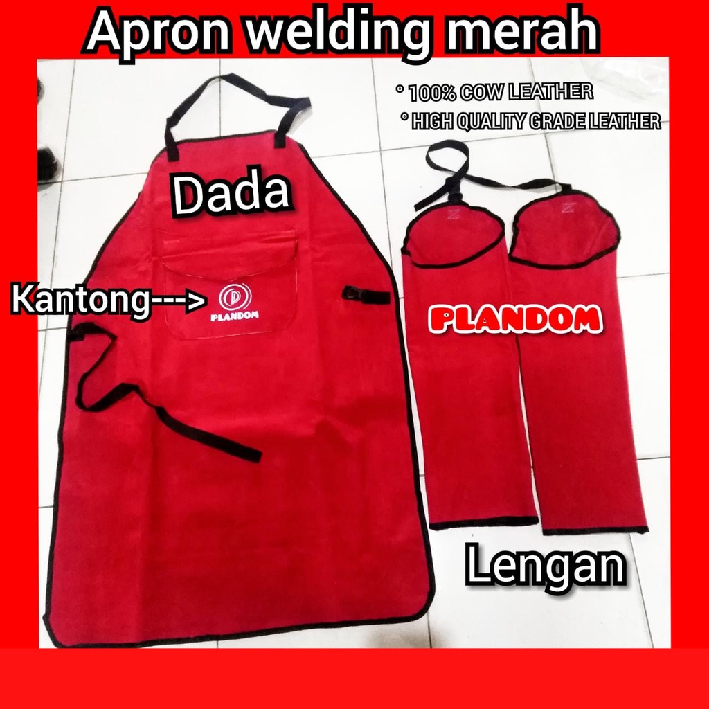 Jual Pelindung Dada Lengan Apron Las Welder / Baju Apron Celemek Kulit ...