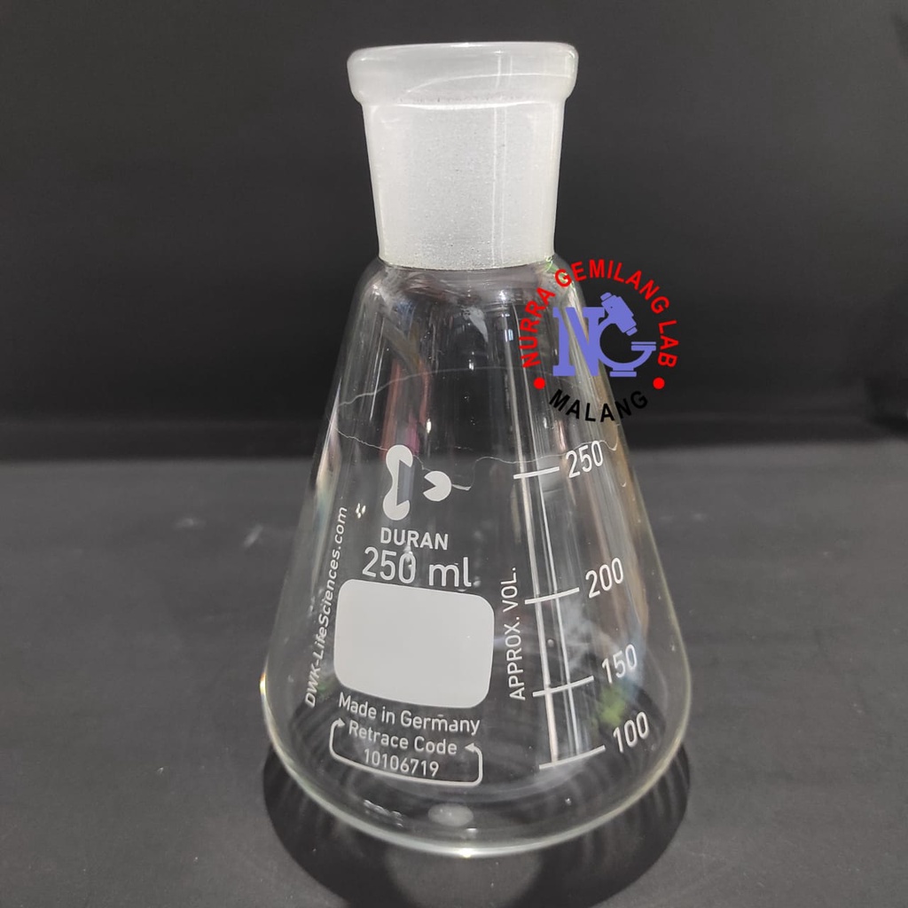 Jual Erlenmeyer Asah 250ml Duran | Shopee Indonesia