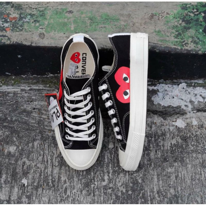 Jual Converse CDG Play Low Black White | Shopee Indonesia