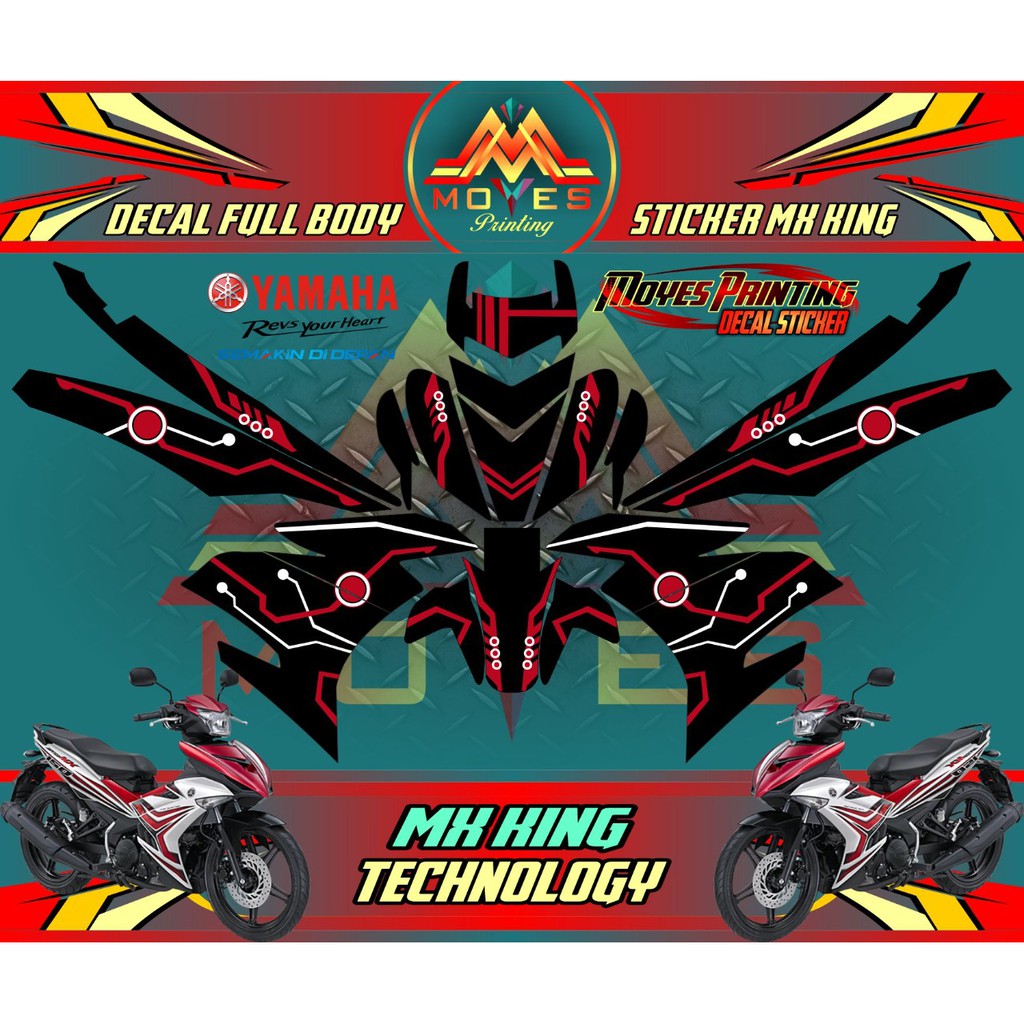 Jual STICKER DECAL MX KING MOTIF TECHNOLOGI MERAH DECAL STICKER FULL ...