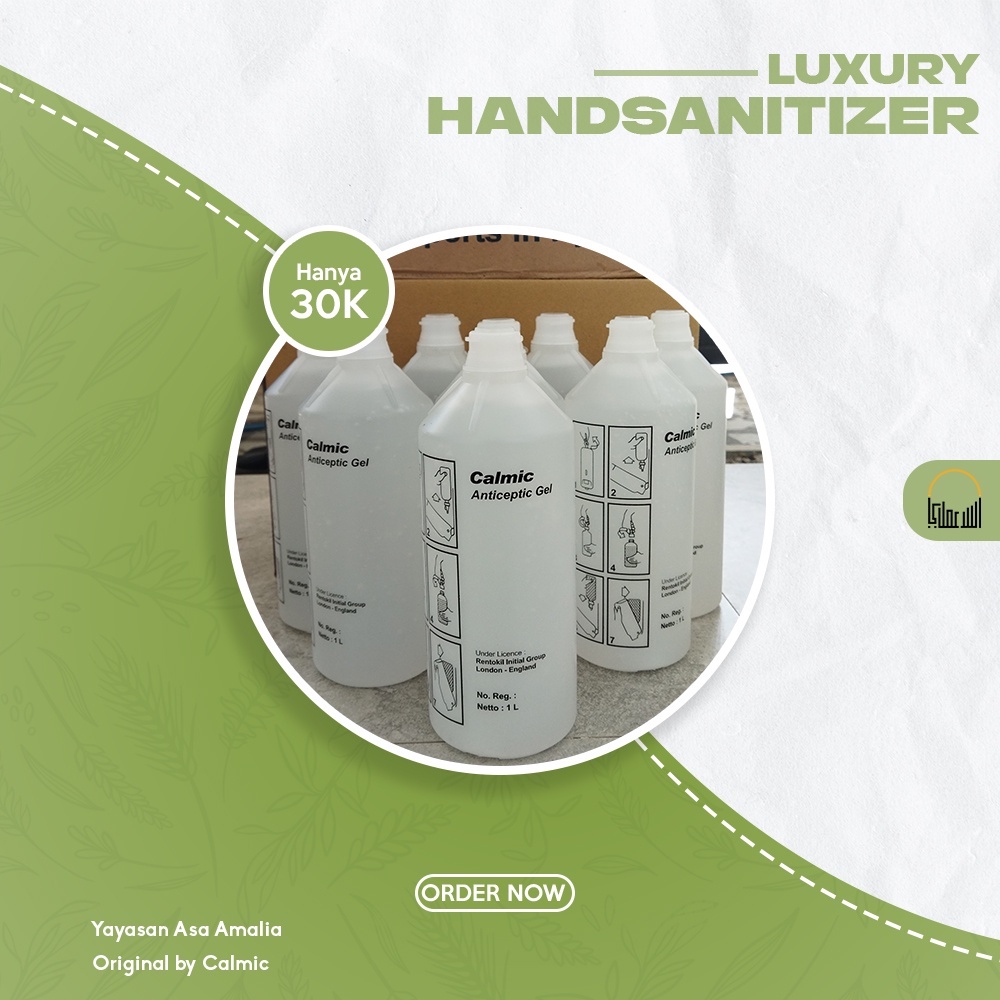 Jual Hand Sanitizer Calmic / Antiseptic Gel Calmic ( kemasan 1 liter ...