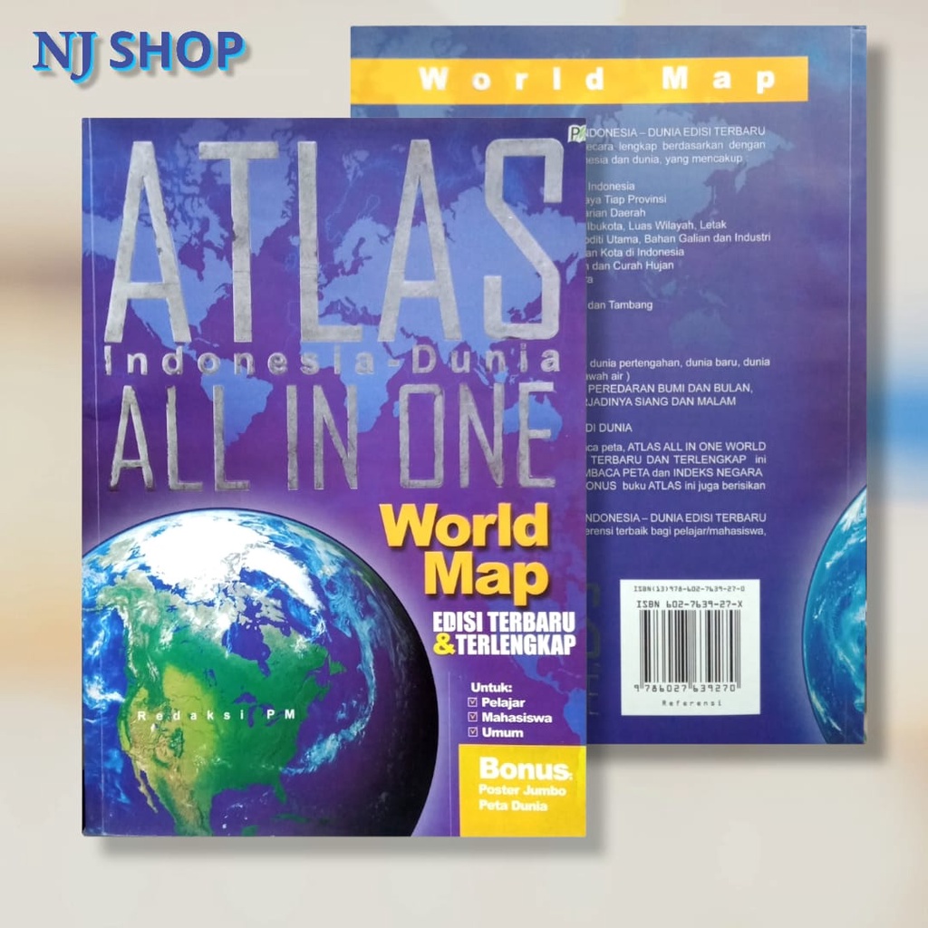 Jual [Buku Original] - Atlas Indonesia - Dunia All In One World Map | Shopee Indonesia