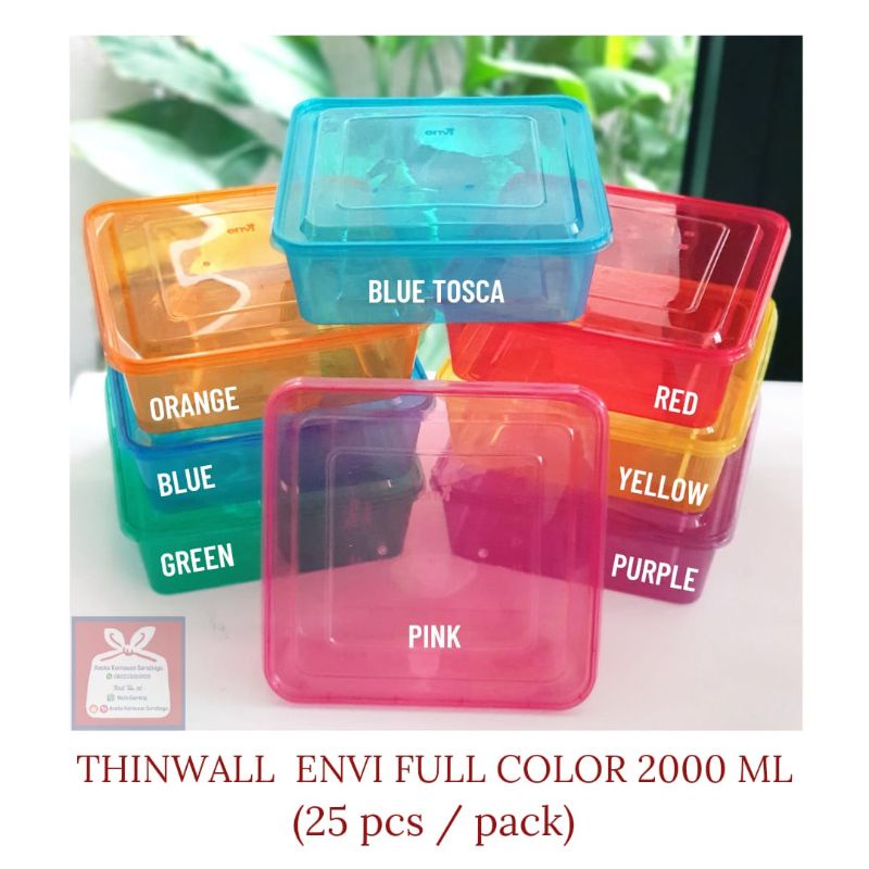 Jual Thinwall Envi Full Color 2000ml / Kotak Makan Envi. Isi 25pcs ...