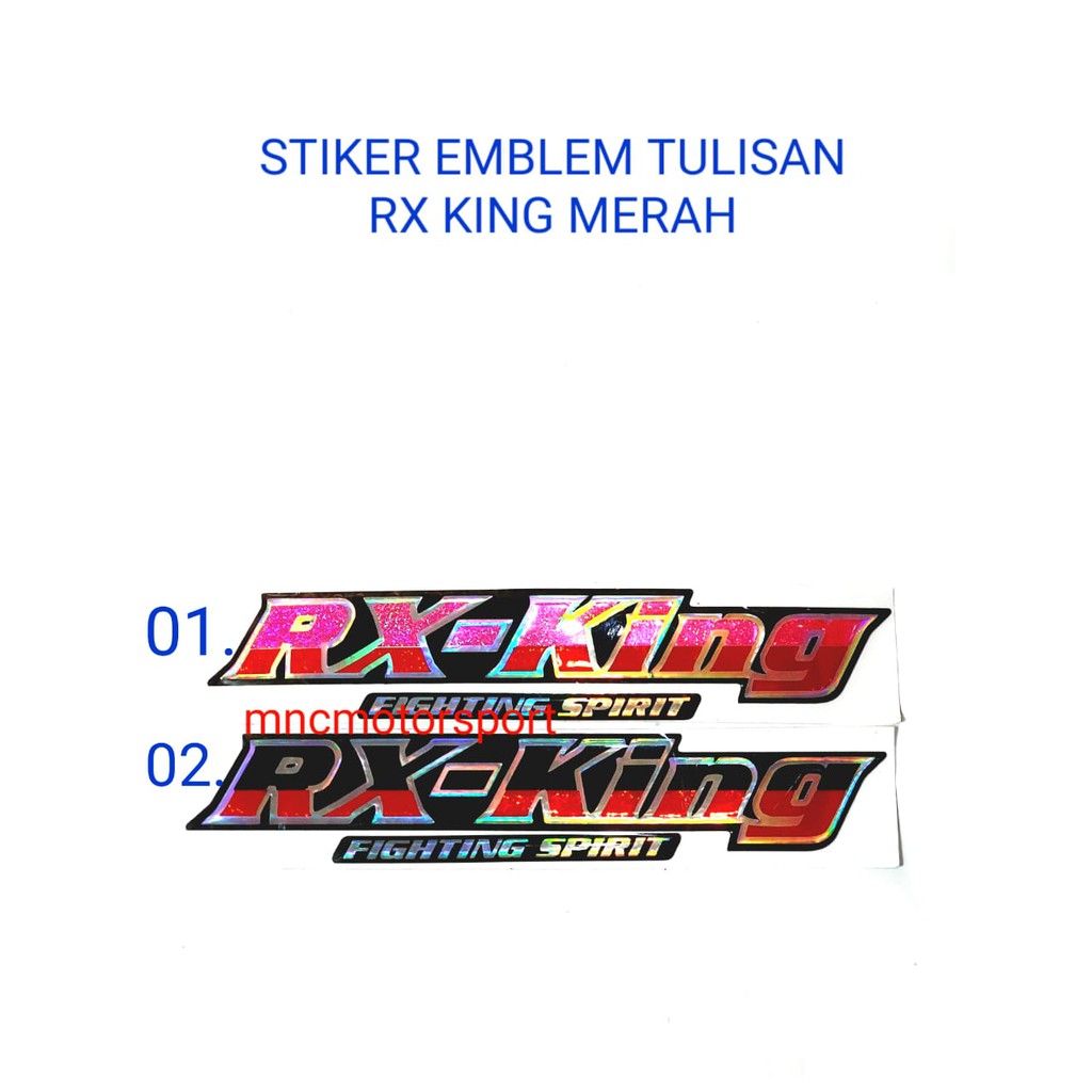 Jual STIKER EMBLEM TULISAN RX KING MERAH 18.5 x 4 CM HARGA PER SET ...