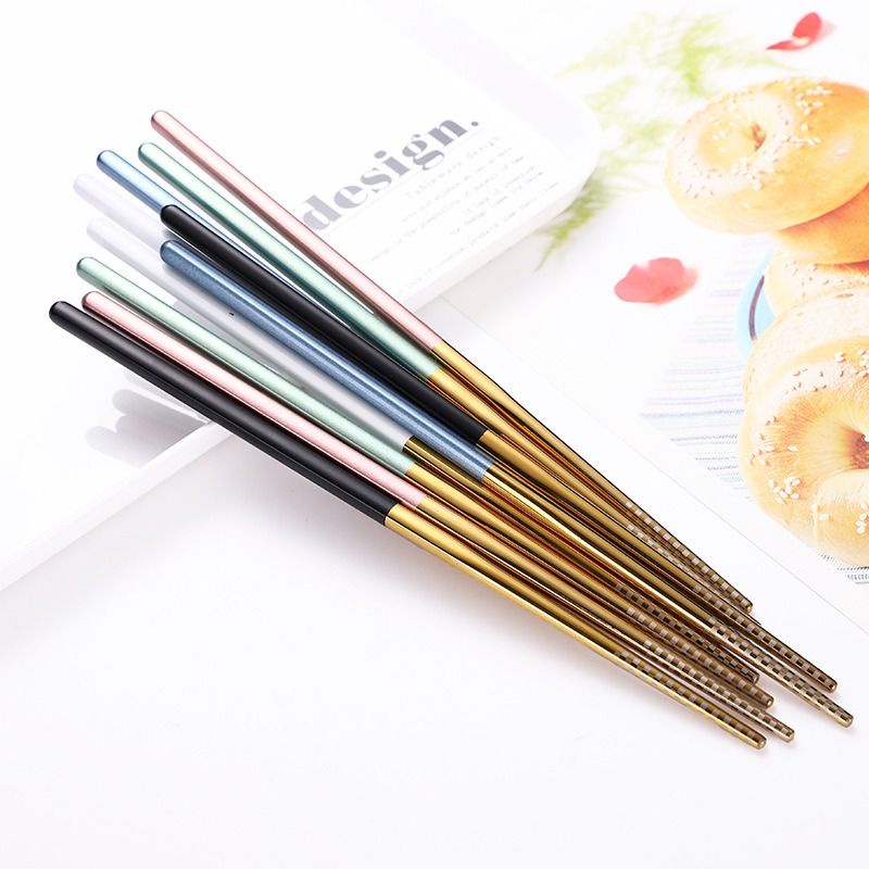 Jual Chopstick Laser Stainless Steel Anti Slip Alat Makan Chopstick ...