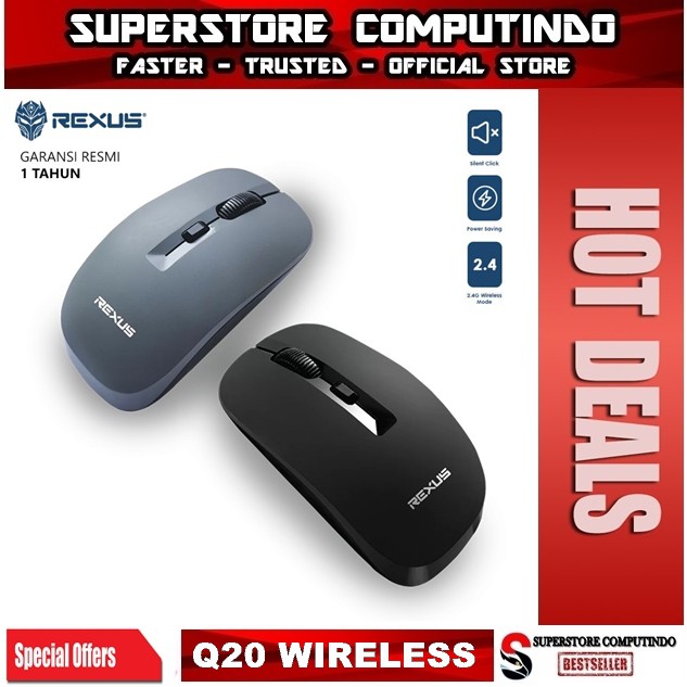 Jual Rexus Q20 Office Mouse Wireless Silent Click | Shopee Indonesia