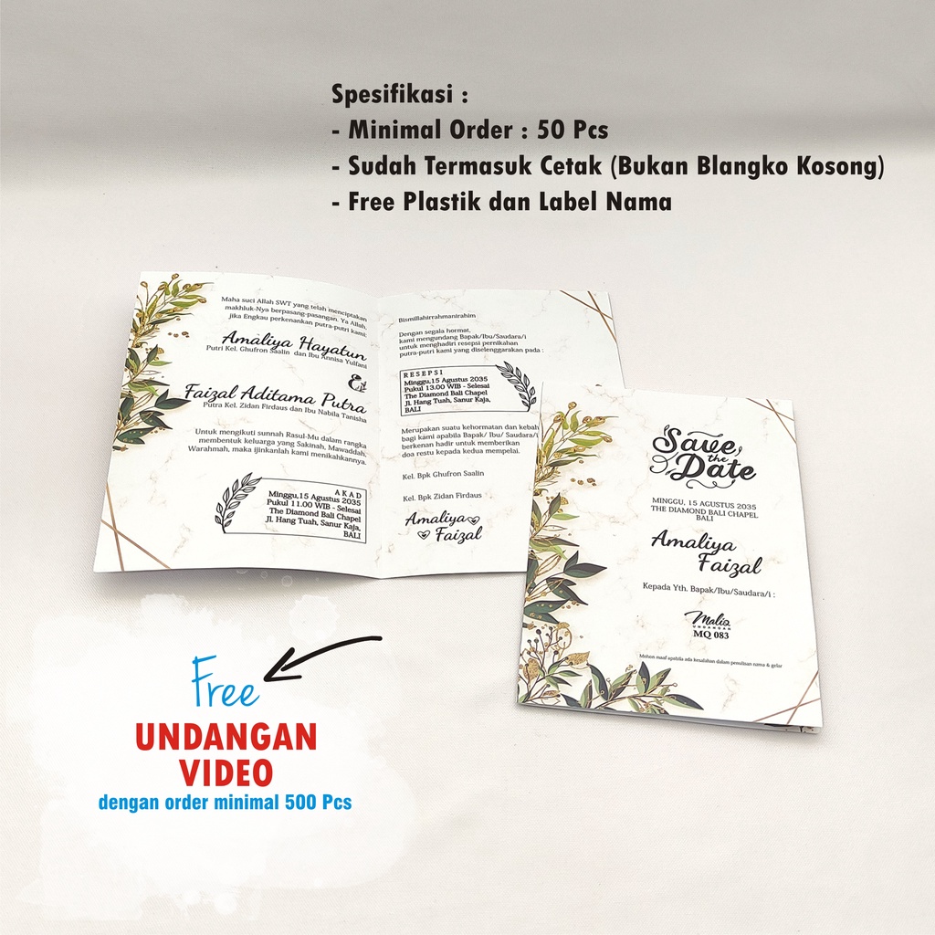 Jual Undangan Pernikahan Tema Rustic Natural Save The Date | Shopee ...