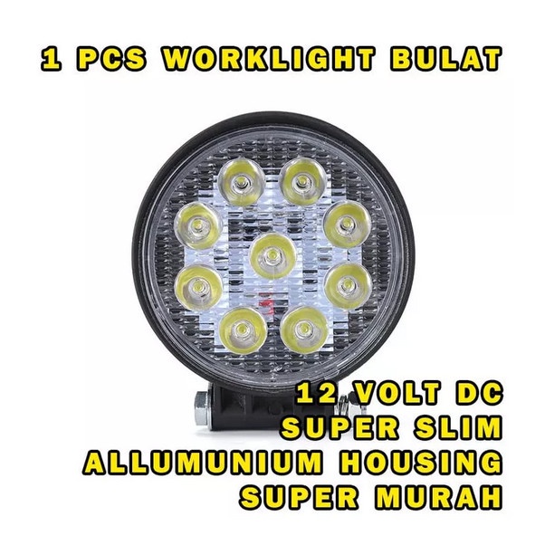Jual Led LAMPU TEMBAK sorot model BULAT 9 mata titik worklight led universal mobil motor 12v ...
