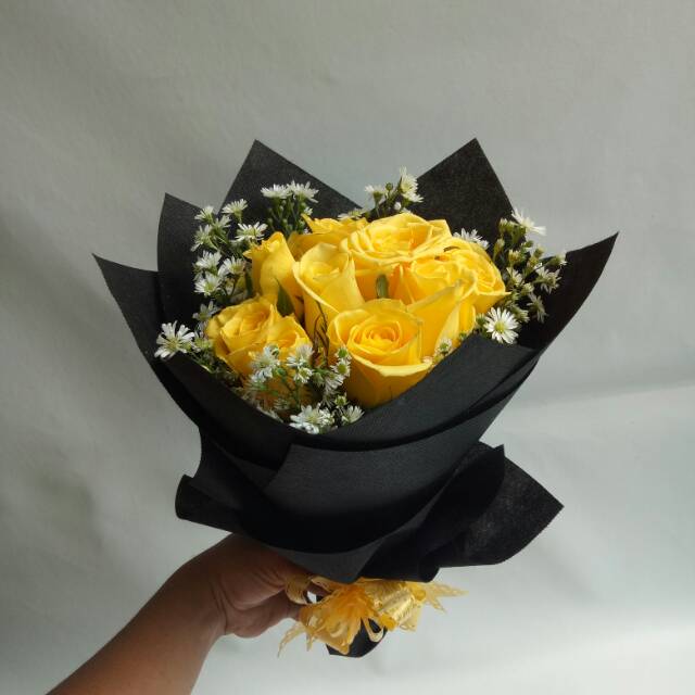 Jual Buket bunga mawar kuning asli hadiah ulang tahun kado wisuda ...