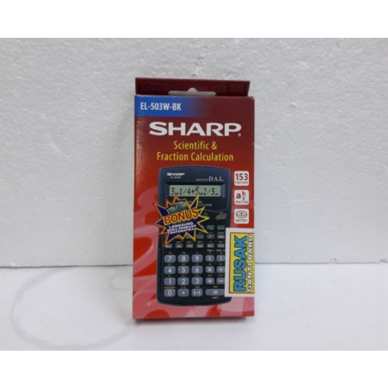 Jual SHARP SCIENTIFIC FRACTION CALCULATOR EL 503 W BK KALKULATOR ...