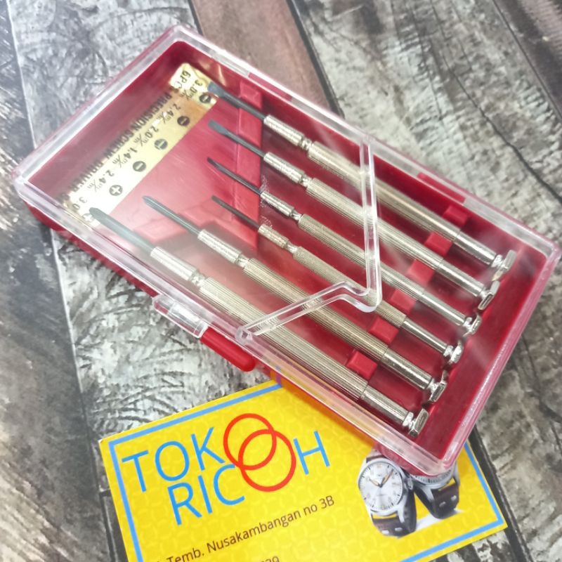 Jual (Toko Ricoh) Obeng kecil / screw driver set isi 6pc / toolsbox ...
