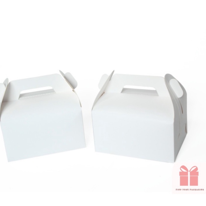 Jual 10 Pcs Gable Box White Ivory Kardus Handle Putih Packaging Snack ...