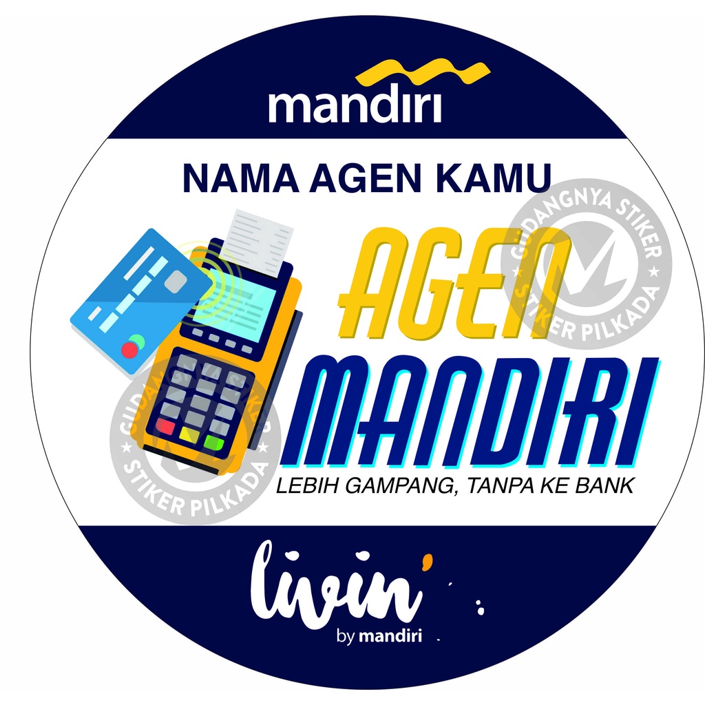 Jual STIKER VINYL AGEN MANDIRI BULAT (CUSTOM TULIS NAMA AGEN DI CHAT ...