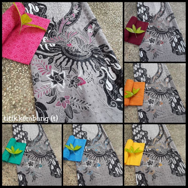 Jual Kain Batik Printing Modern Motif Titik Kembang Kain Meteran Bahan ...