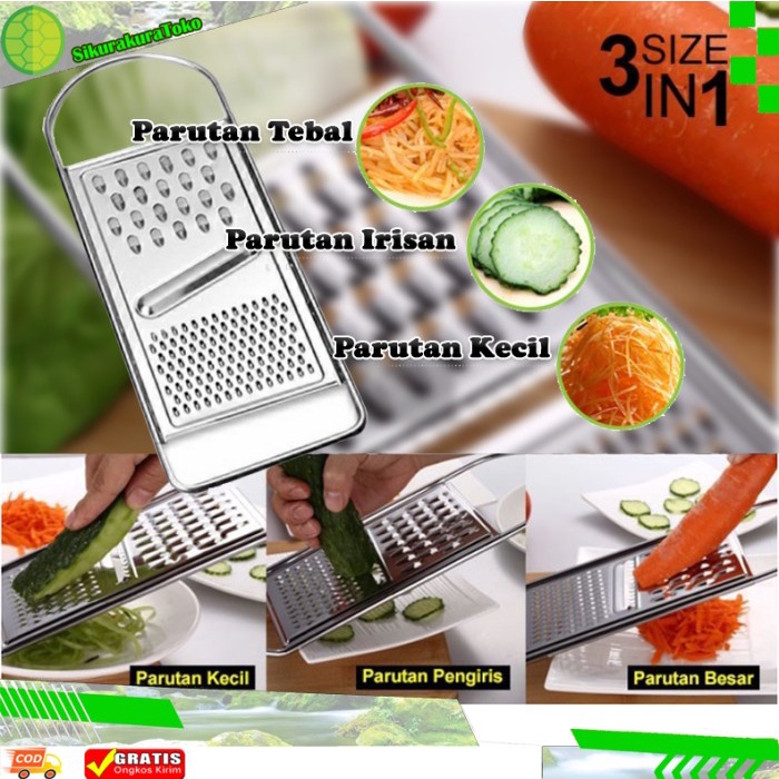 Jual (SKR) Parutan Keju BESAR 3 IN 1 Multifungsi Stainless Steel ...