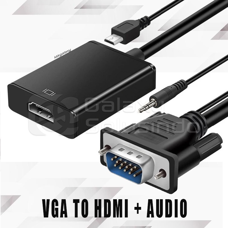 Jual Converter VGA to HDMI + Audio Cable | Shopee Indonesia
