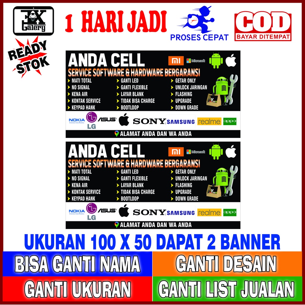 Jual BANNER SERVICE HP, SPANDUK SERVICE HP, TERMURAH PAKET HEMAT, bisa ...