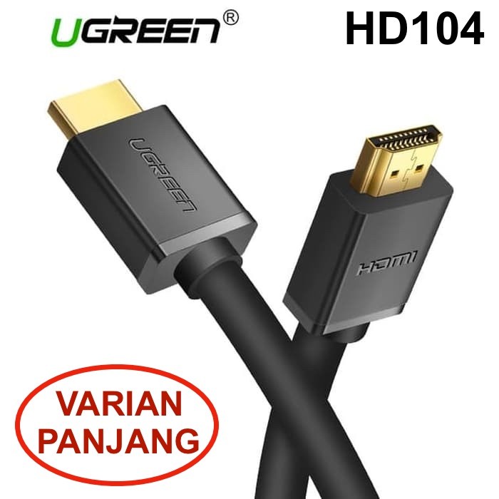 Jual UGREEN HD104 HDMI Cable v2.0 4K 60fps 18gbps 30awg Round PVC BLACK | Shopee Indonesia