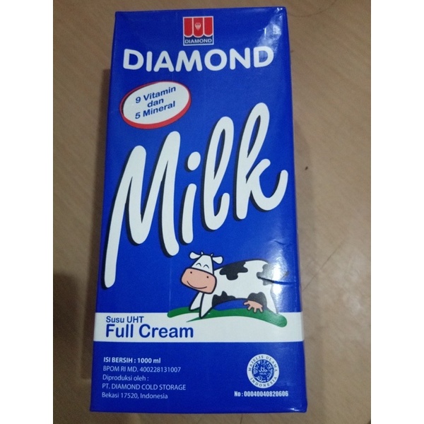 Jual Susu UHT Diamond Milk Full Cream 1 Liter Kartonan | Shopee Indonesia