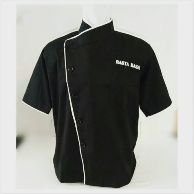 Jual Baju chef hitam list putih - Seragam Koki - Seragam Chef - Kemeja ...