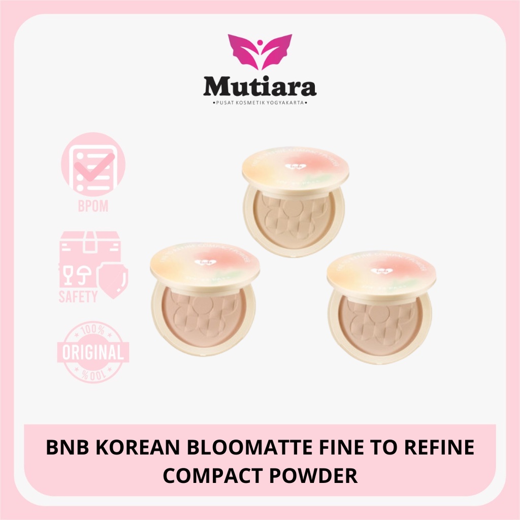 Jual BNB KOREAN BLOOMATTE FINE TO REFINE COMPACT POWDER | Shopee Indonesia