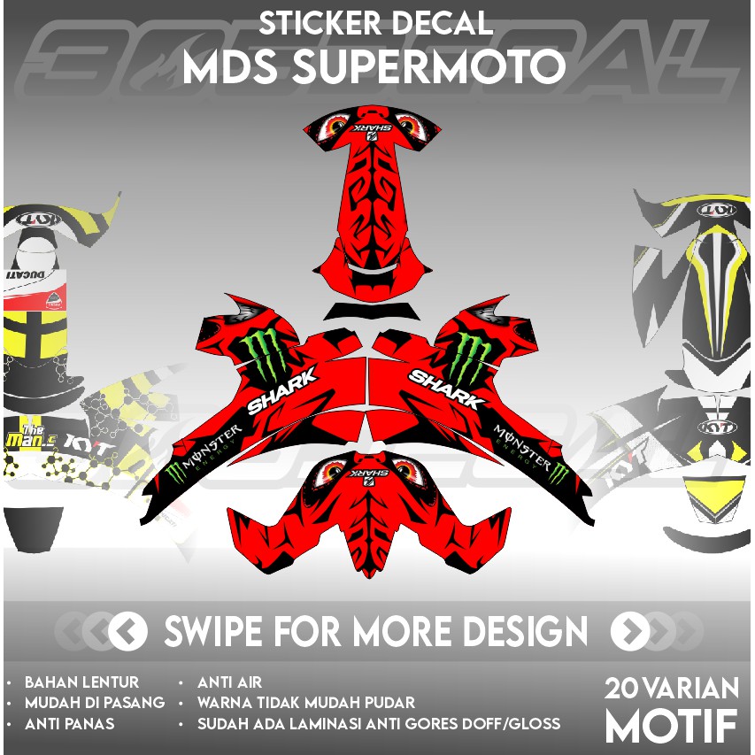 Jual Sticker Decal Helm MDS SUPERMOTO Part 1| Decal sticker | Decal ...