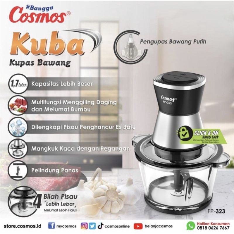 Jual COOPER COSMOS FP-323 FOOD PROSESOR KACA 1,7LITER KUBA FP32 ...