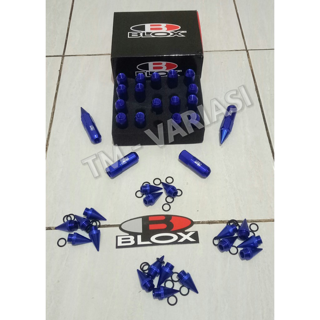 Jual Baut Roda Racing Nut BLOX Model Spike Biru 1.50 Aluminium | Shopee ...