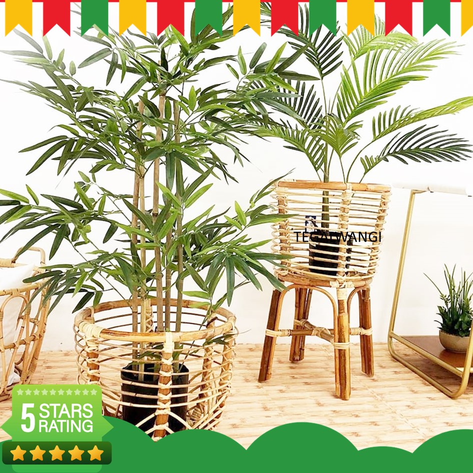 Jual TEMPAT BUNGA POT SINGLE NATURAL ROTAN ALAMI CANTIK | Shopee Indonesia