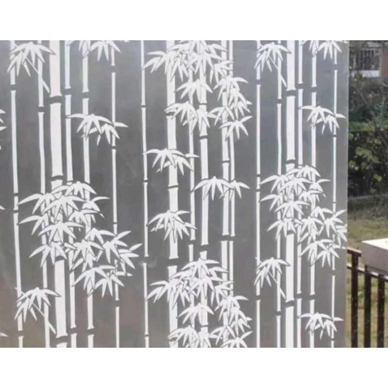 Jual stiker kaca motif bambu putih L 120 cm | Shopee Indonesia