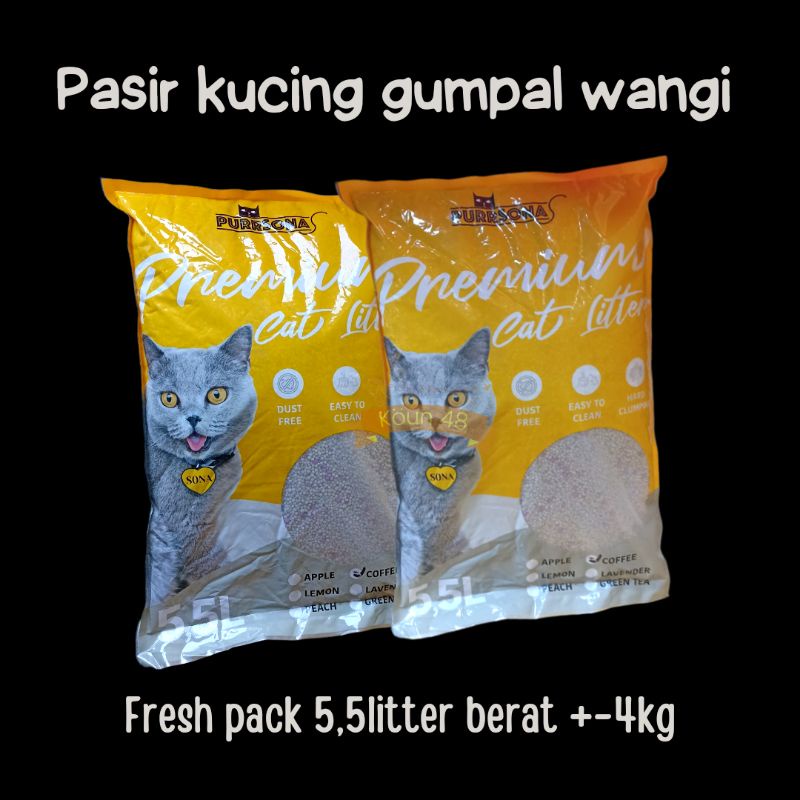 Jual Pasir kucing Pasir Gumpal Wangi Purrsona Premium Cat Litter 5,5 L ...