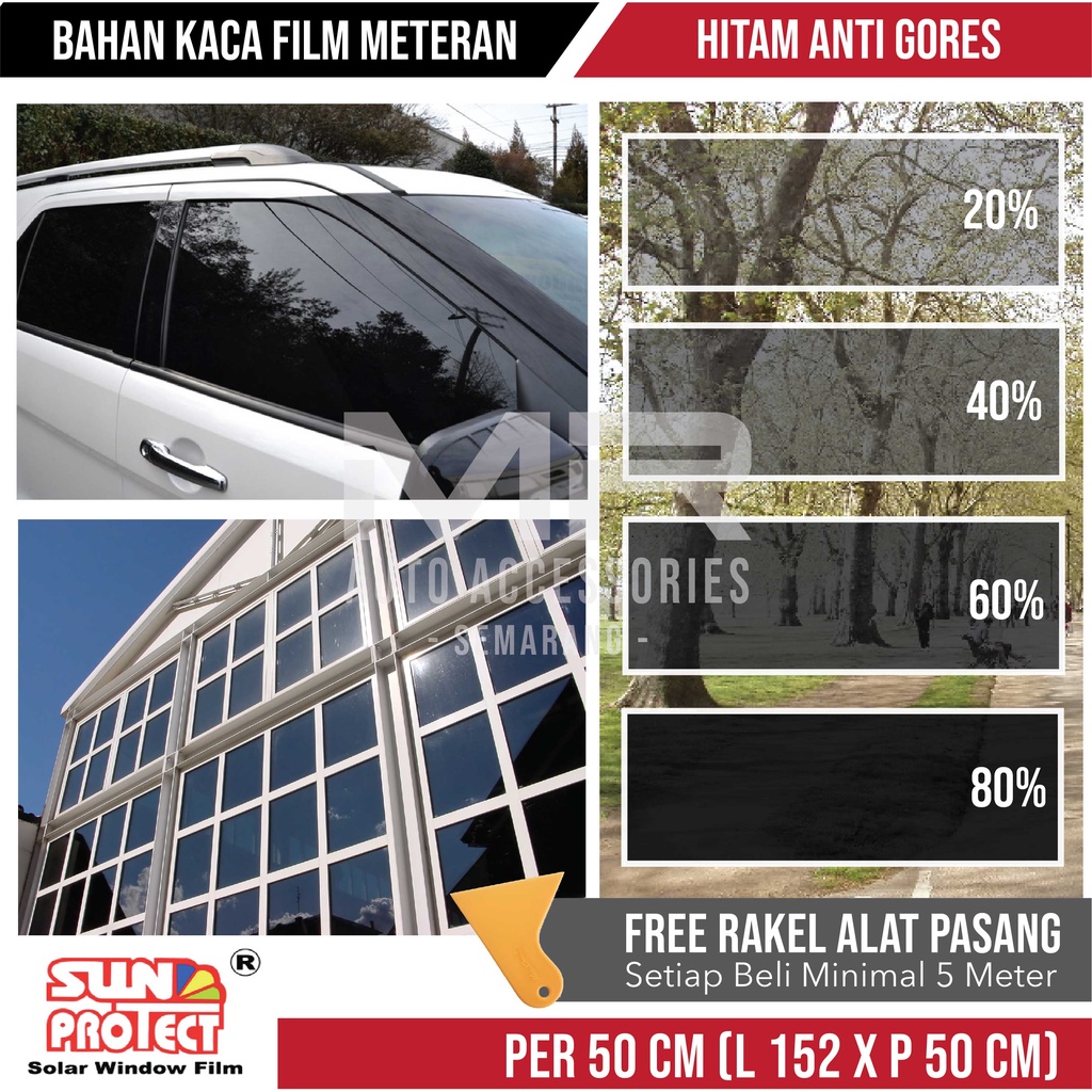 Jual Kaca Film Hitam SUN PROTECT/ Kaca Film Mobil Anti Gores / Stiker ...