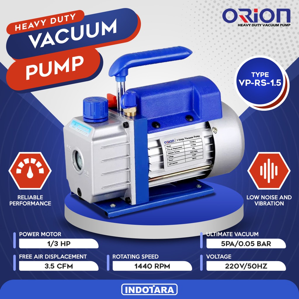 Jual Vacuum Pump AC Mesin Pompa Vacuum AC 1/3 HP Orion VP-RS-1.5 ...