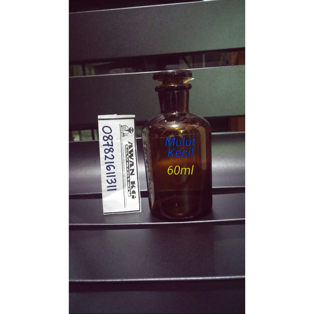 Jual Botol reagent 60ml 60 ml Amber coklat RRC mulut kecil | Shopee ...