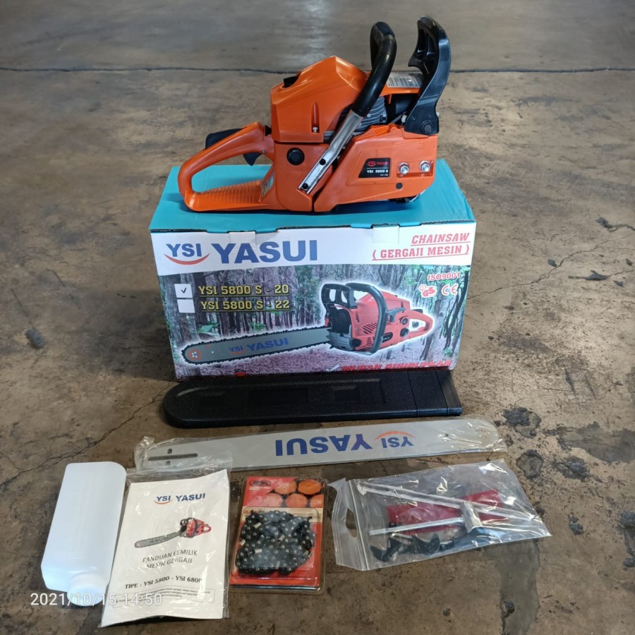 Jual MESIN GERGAJI BENSIN | MESIN POTONG KAYU | MESIN CHAIN SAW 5800S ...