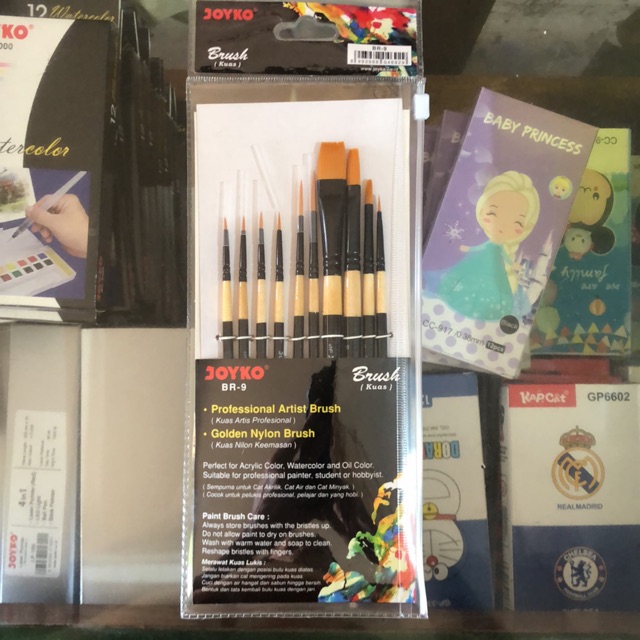 Jual Kuas Joyko BR-9 Br9 / Joyko Mix Brush / Kuas Lukis Joyko Set 10 ...