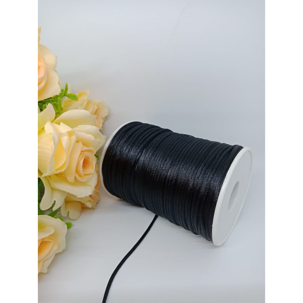 Jual TALI CINA 2MM HITAM 02 / TALI SATIN SEDANG/ TALI SATEN / TALI ...