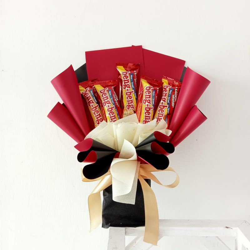 Jual BUKET TERMURAH SNACK BUNGA BENG BENG BOUQUET COKLAT | Shopee Indonesia