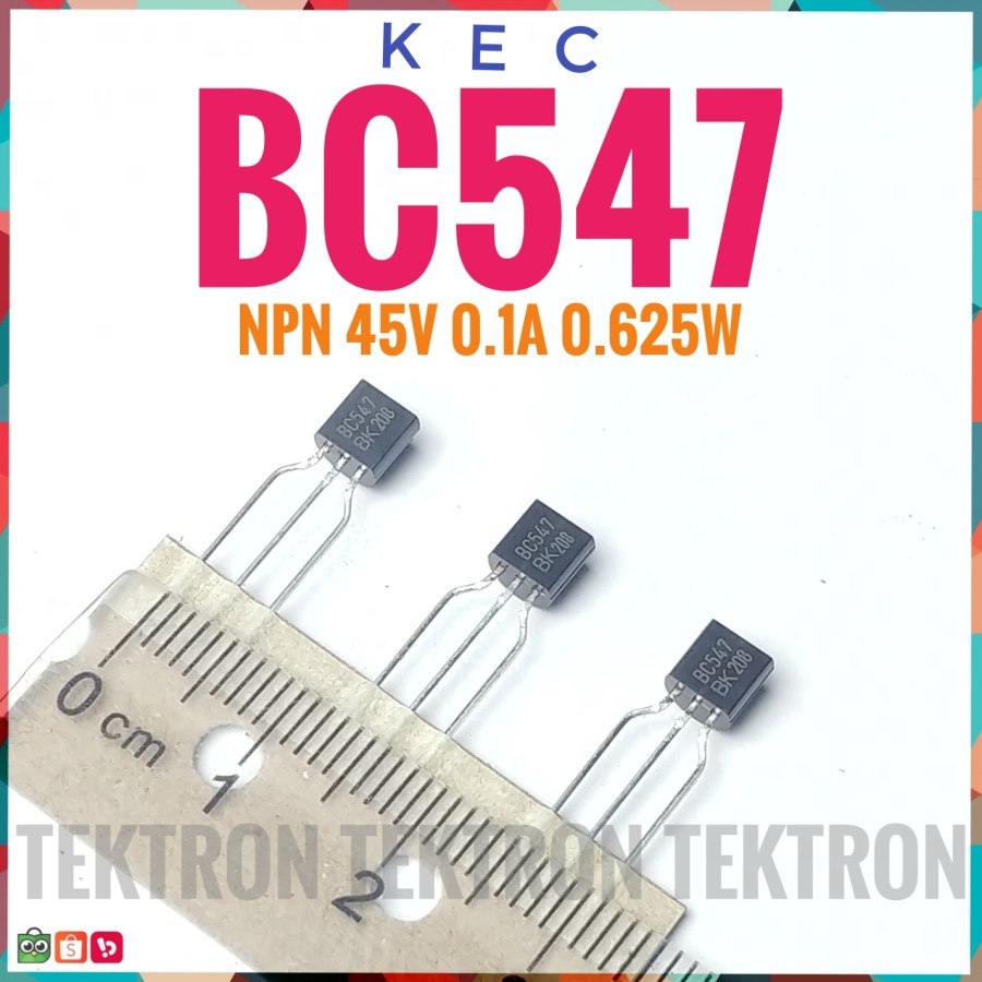 Jual KEC BC547 Transistor NPN 45V 0.1A 0.625W Tr Asli Ori harga perbuah | Shopee Indonesia