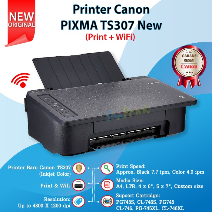 Jual Printer Canon TS307 TS-307 WiFi, Photo Printer Borderless (Tanpa ...