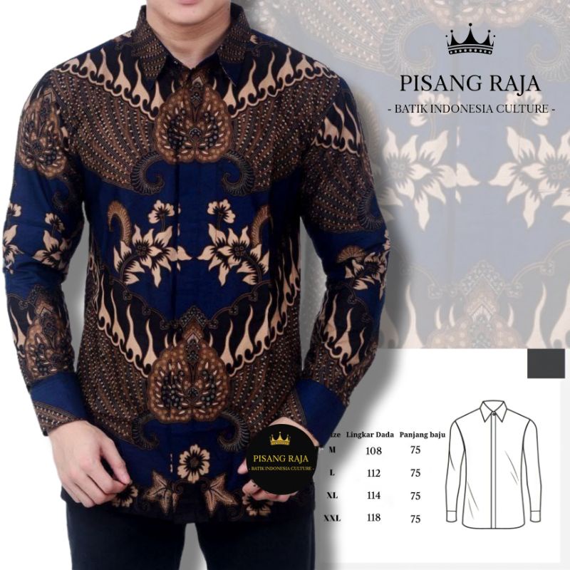 Jual Batik Pria Baju Kondangan Kemeja Formal Lengan Panjang Modern ...