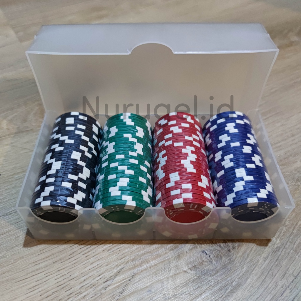 Jual Poker Chip Set 100 pcs ABS Coin + Acrylic Box Texas Holdem Koin ...