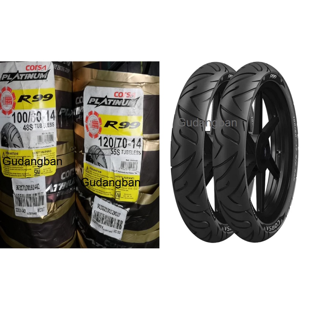 Jual ( PAKET 2 BAN RING 14 ) 100 80 14 & 120 70 14 TUBELESS motor PCX ...